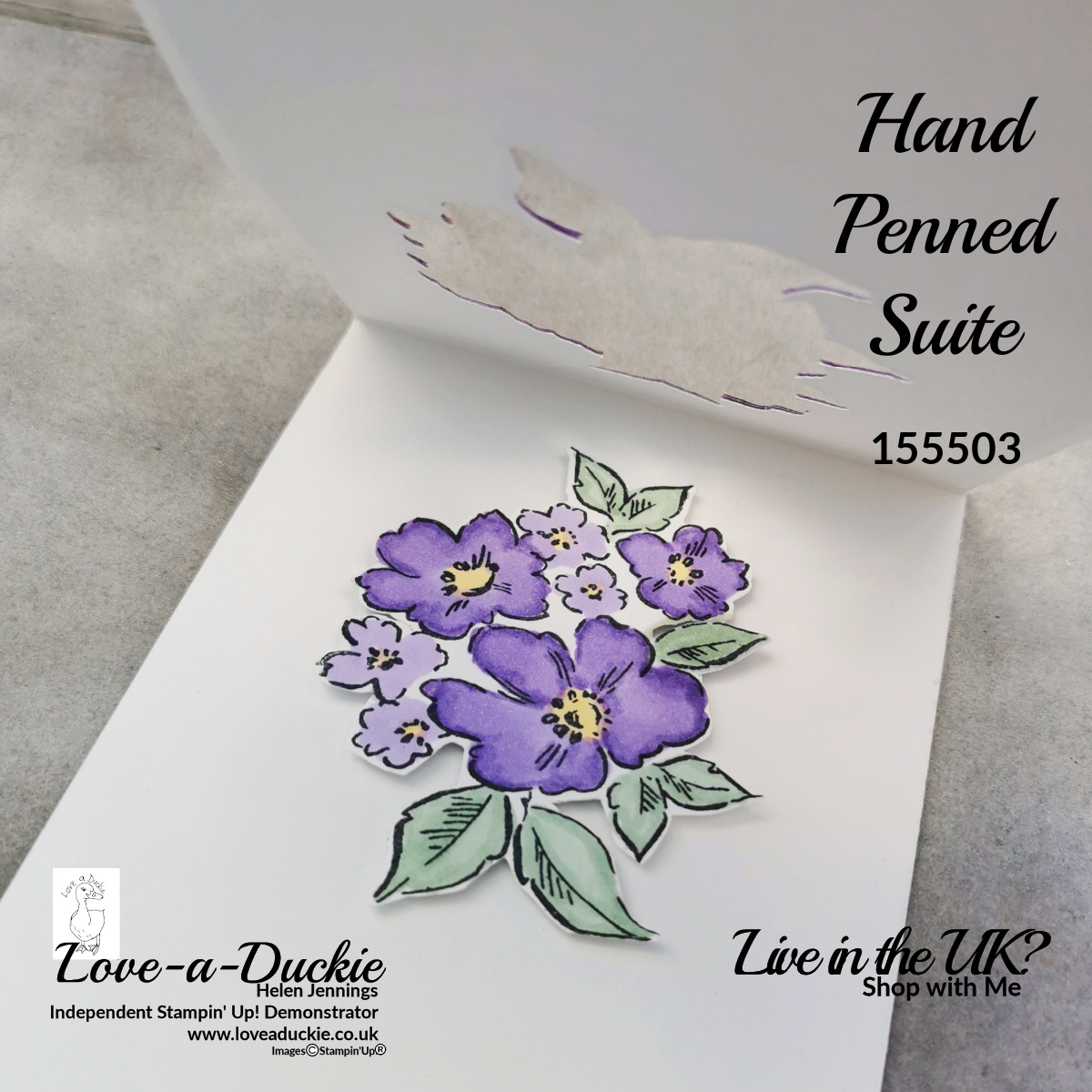 Hand Penned Inside Out Card - Love A Duckie